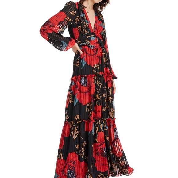 LINI | Dresses | Nwt 358 Lini Kristin Tiered Floral Maxi Dress Xs ...